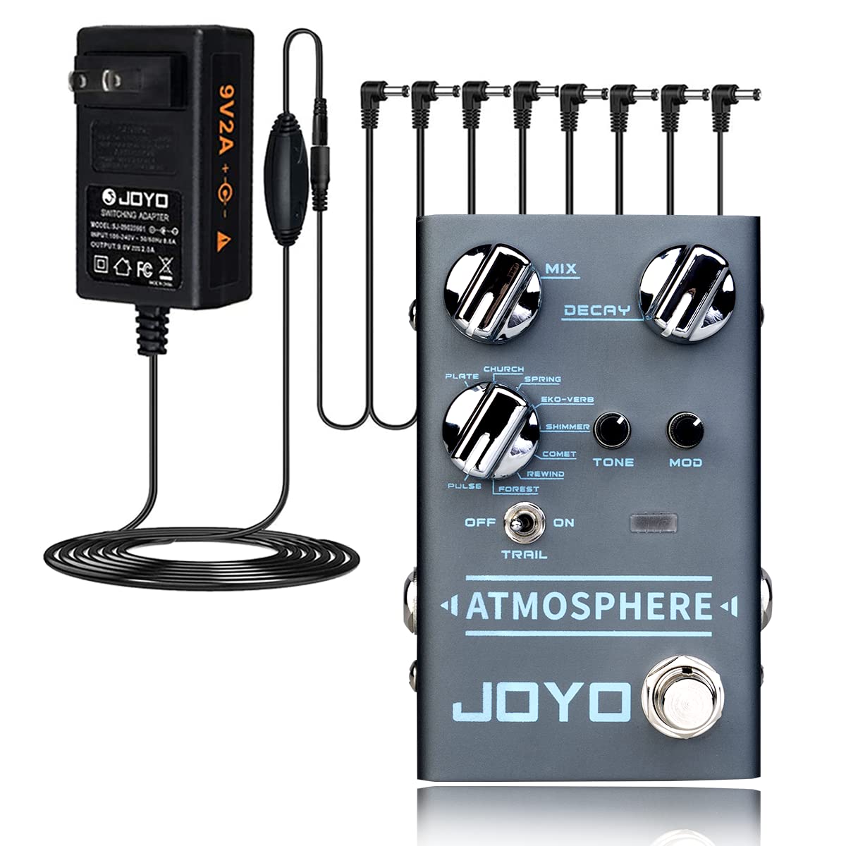 JOYO R-14 Atmosphere Reverb Pedal Bundle with JP-03 DC 9V 2A Pedal Power Supply