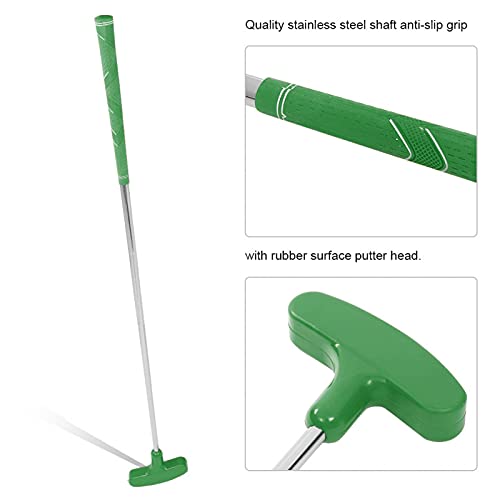 Mini Putter, Accessories Stainless Steel Shaft Comfortable Putter with Antislip Grip for Room for Childs for Indoor for Kids(Green)