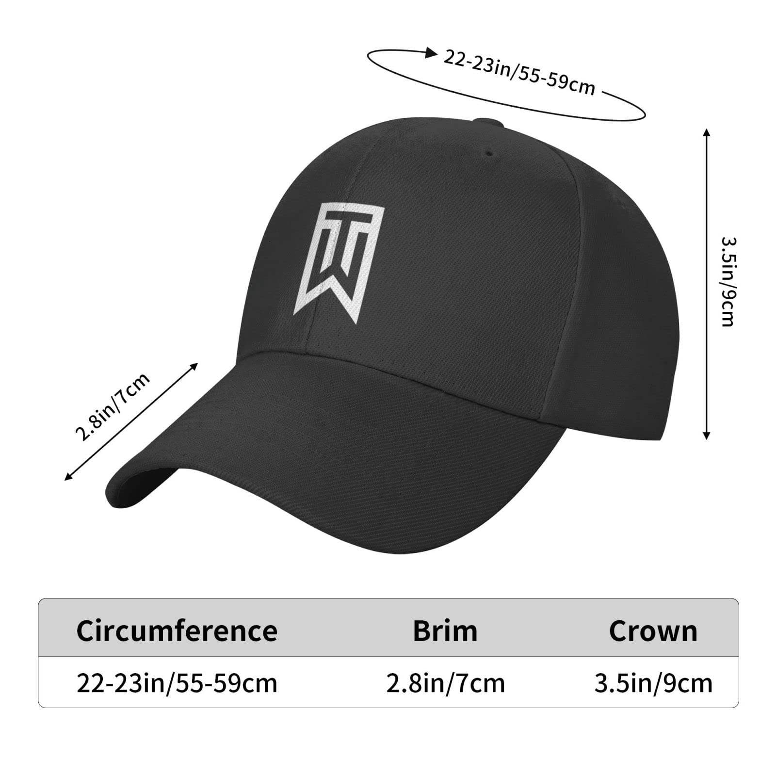 Landrol Tiger Woods Printed Baseball Cap Trucker Hat Adult Unisex Adjustable Golf Ball Dad Hats Black One Size