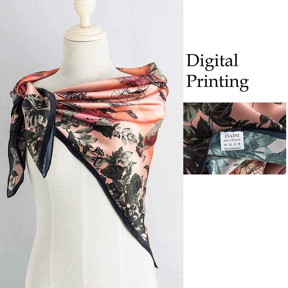 INAINI 100% Mulberry Silk Scarf for Women - Silk Wrap for Hair Sleeping - Large Silk Scarves with Gift Packed