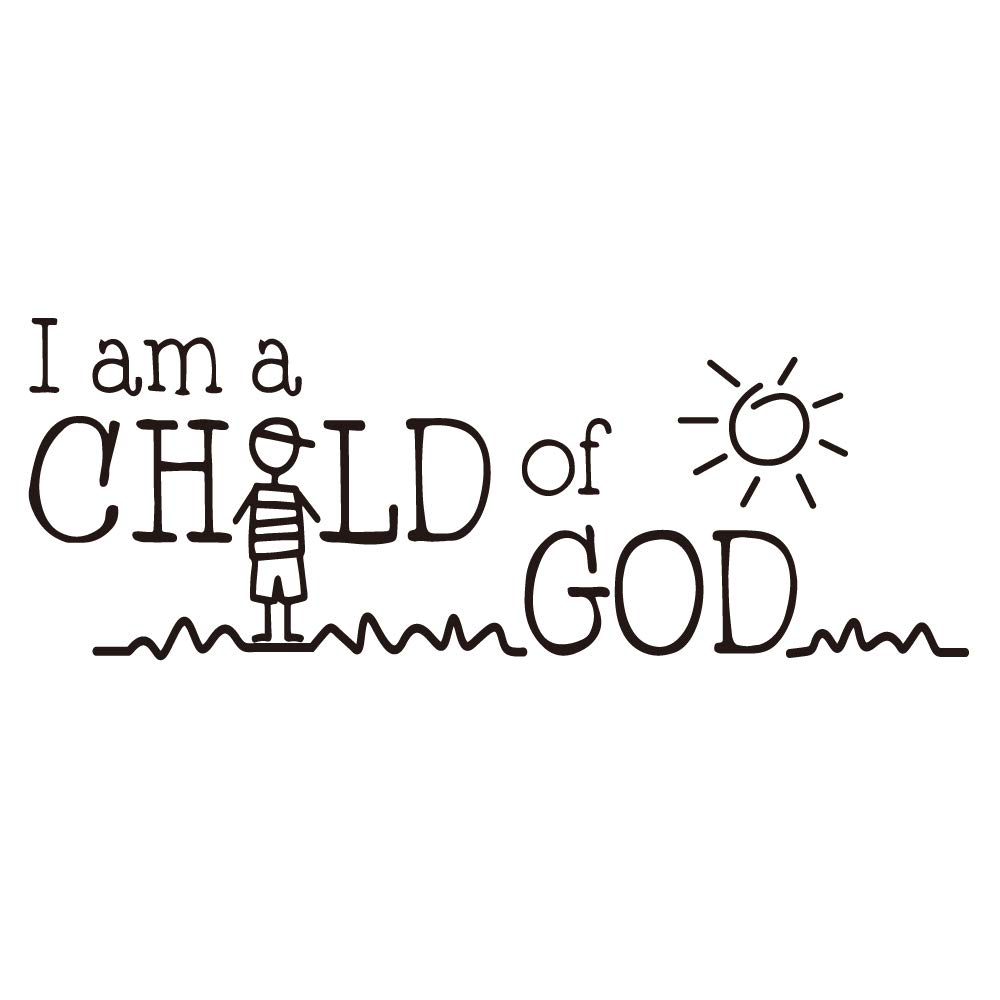 I am a Child of GOD - Carved Letters Vinyl Wall Decal Christian Quotes Art Home Décor Motto for Kids Nursery Room Lettering Stickers Decoration