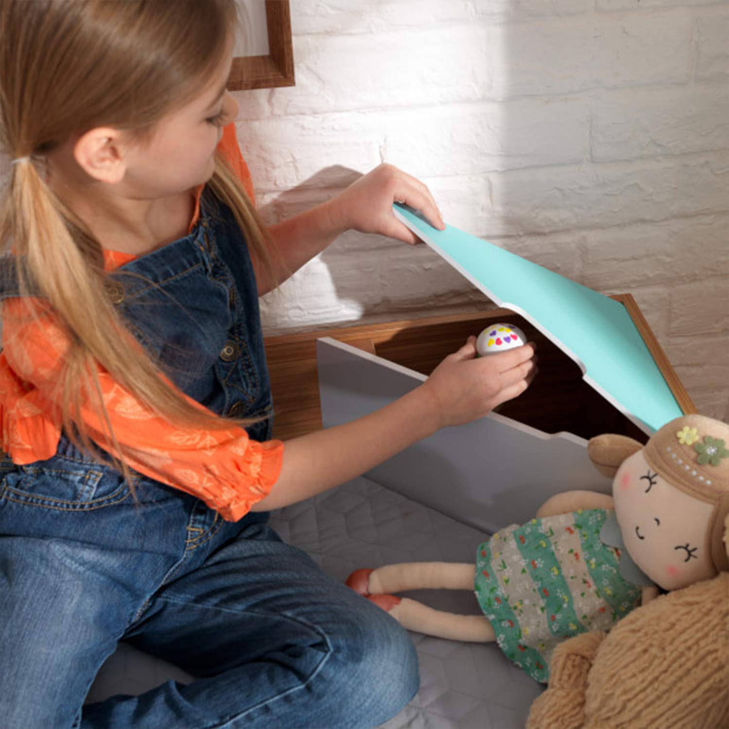 KidKraft Mid-Century Kid™ Wooden Corner Reading Nook, Gift for Ages 3-8
