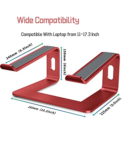 Laptop Stand for Desk Aluminum Computer Stand for Laptop Riser Holder Notebook Stand Compatible with MacBook Air Pro, Dell, HP, Lenovo Samsung, Alienware All Laptops 11-17.3β (Red)