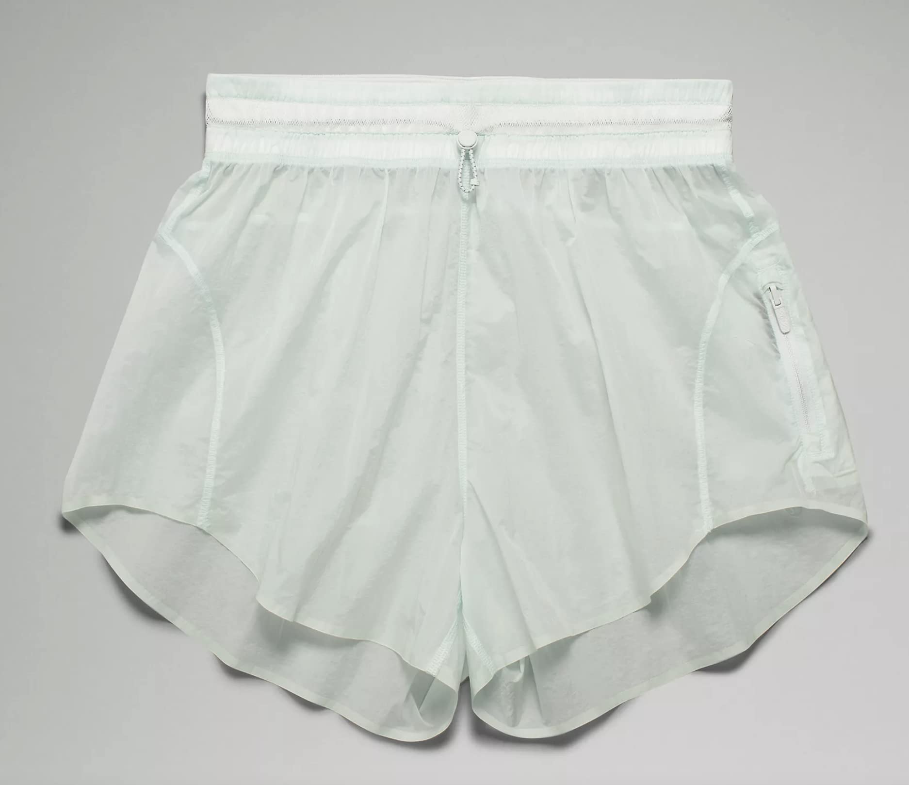 Lululemon Women's Step Out 3" High Rise Shorts Womens Size 6 Ocean Air Green Sheer Short