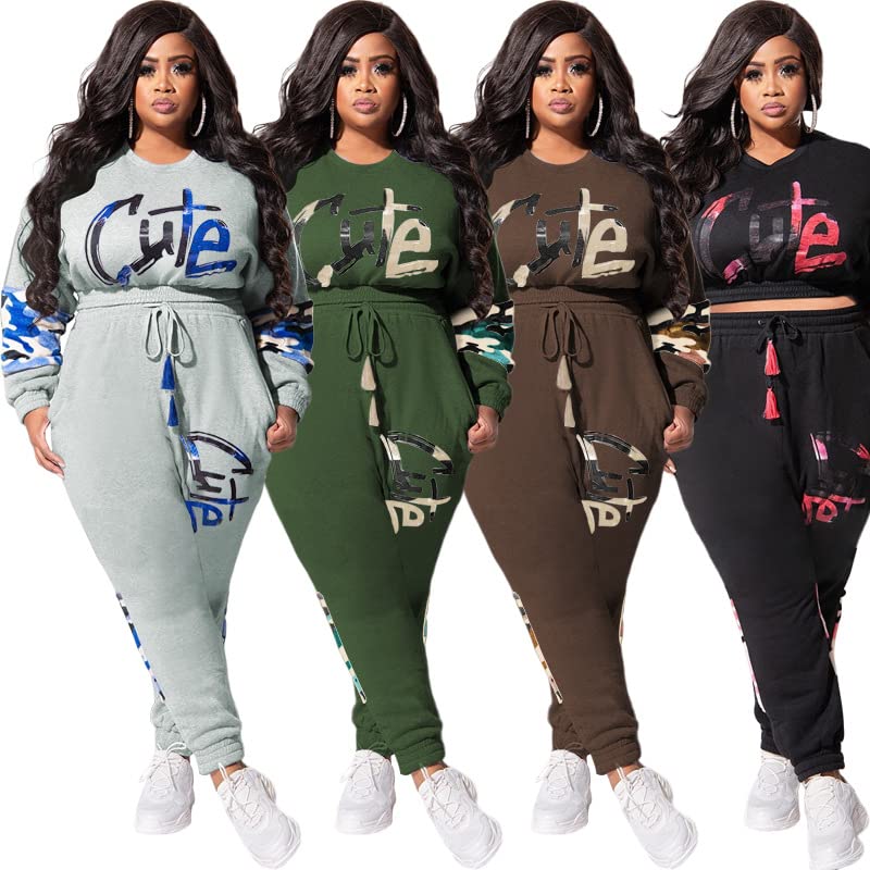 KELOVEPAN Plus Size 2 Piece Tracksuits for Women Set Button Down Long Sleeve Crop Top Varsity Jacket Patchwork Pants Casual Red XXL