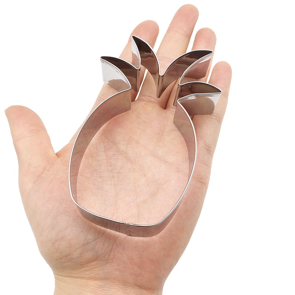 Mziart Pineapple Fruit Shape Stainless Steel Cookie Cutter Fondant Cutter Metal Cookie Molds Press