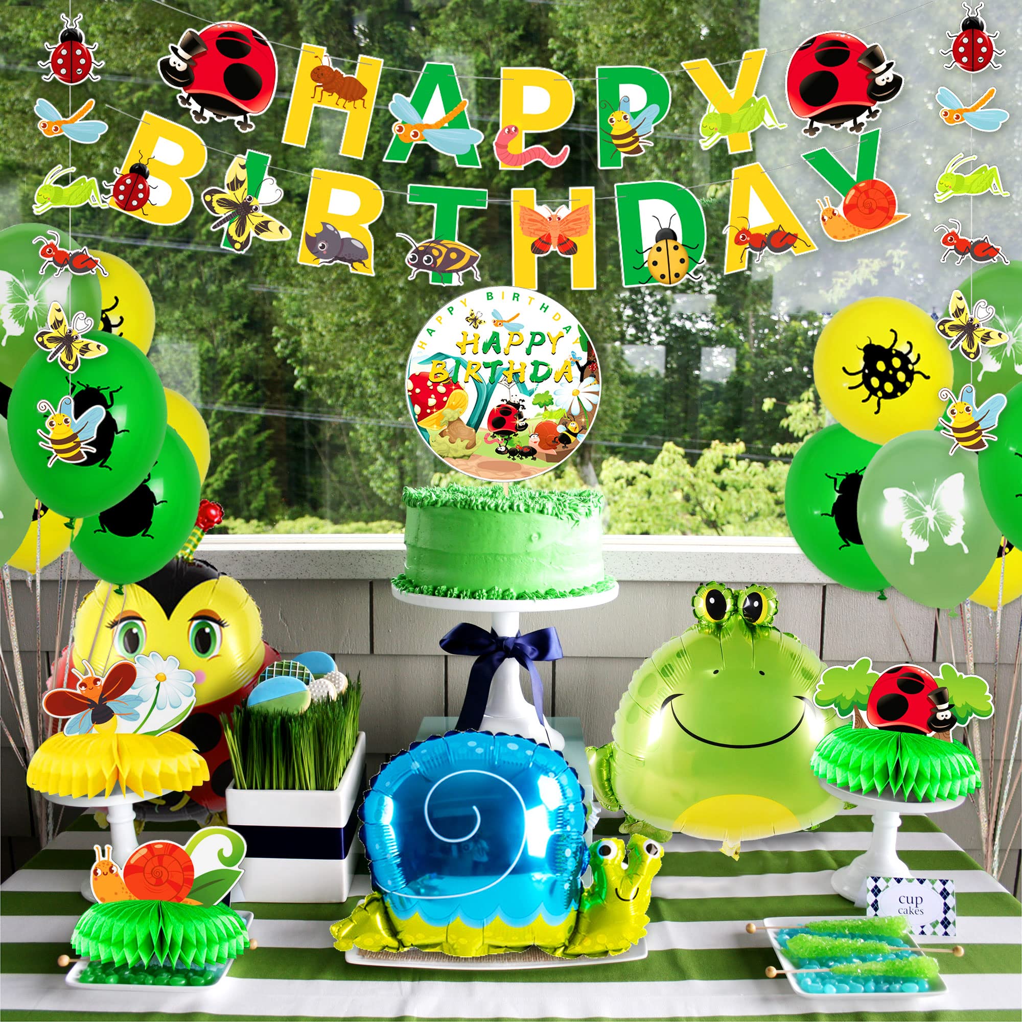 Insect Birthday Party Decorations Bugs Party Plates and Napkins Bugs Party Decorations Garden Birthday Party Decorations Caterpillar Ladybug Birthday Banner