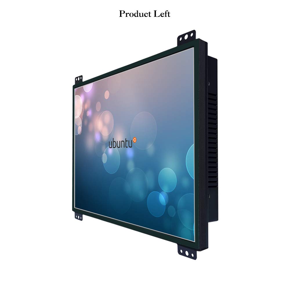 iChawk 12.1'' inch PC Monitor 1024x768 4:3 DVI VGA USB Power On Boot Embedded Open Frame Support Linux Ubuntu Raspbian Debian OS Touch LCD Screen Display with Quick Easy Installation K121MT-DL2