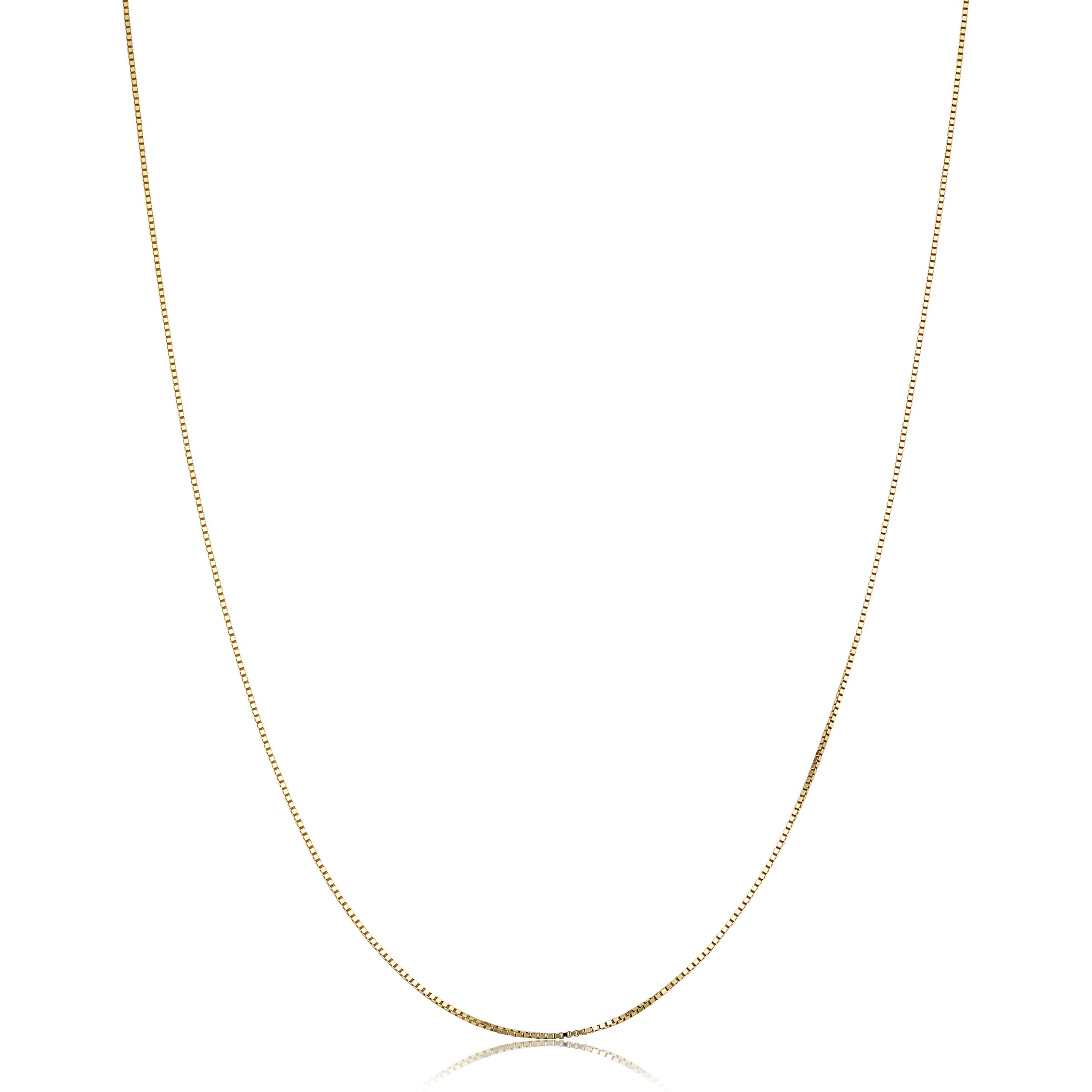 Kooljewelry 14k Yellow Gold Venetian Box Chain Necklace For Women (0.8 mm, 20 inch)