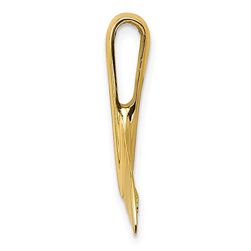IceCarats 14K Yellow Gold Whale Tail Fish Mermaid Floating Chain Slide Pendant Necklace Charm 19mm x 23mm Only