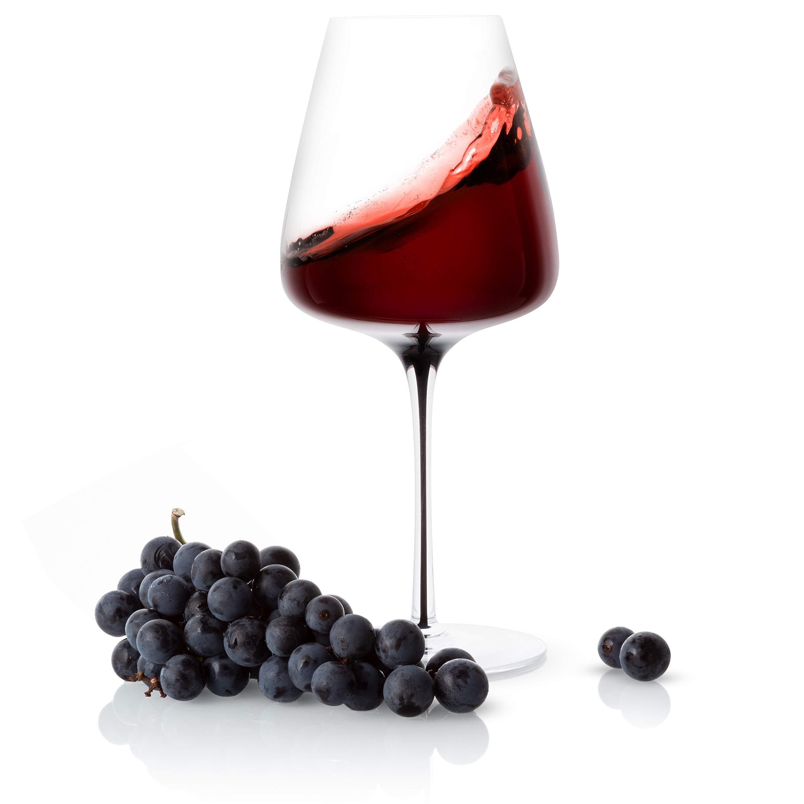JoyJolt Black Swan Red Wine Glasses, Premium Crystal Glassware,26.8 Oz Capacity, Set Of 2.