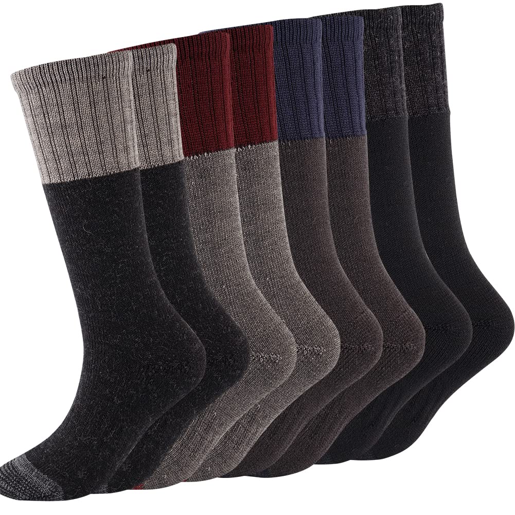 NEVSNEV Women's Thermal Socks 78% Merino Wool Warm Socks Outdoor Hiking Trail MID-CALF Sock (US 9-11)(4Pairs)