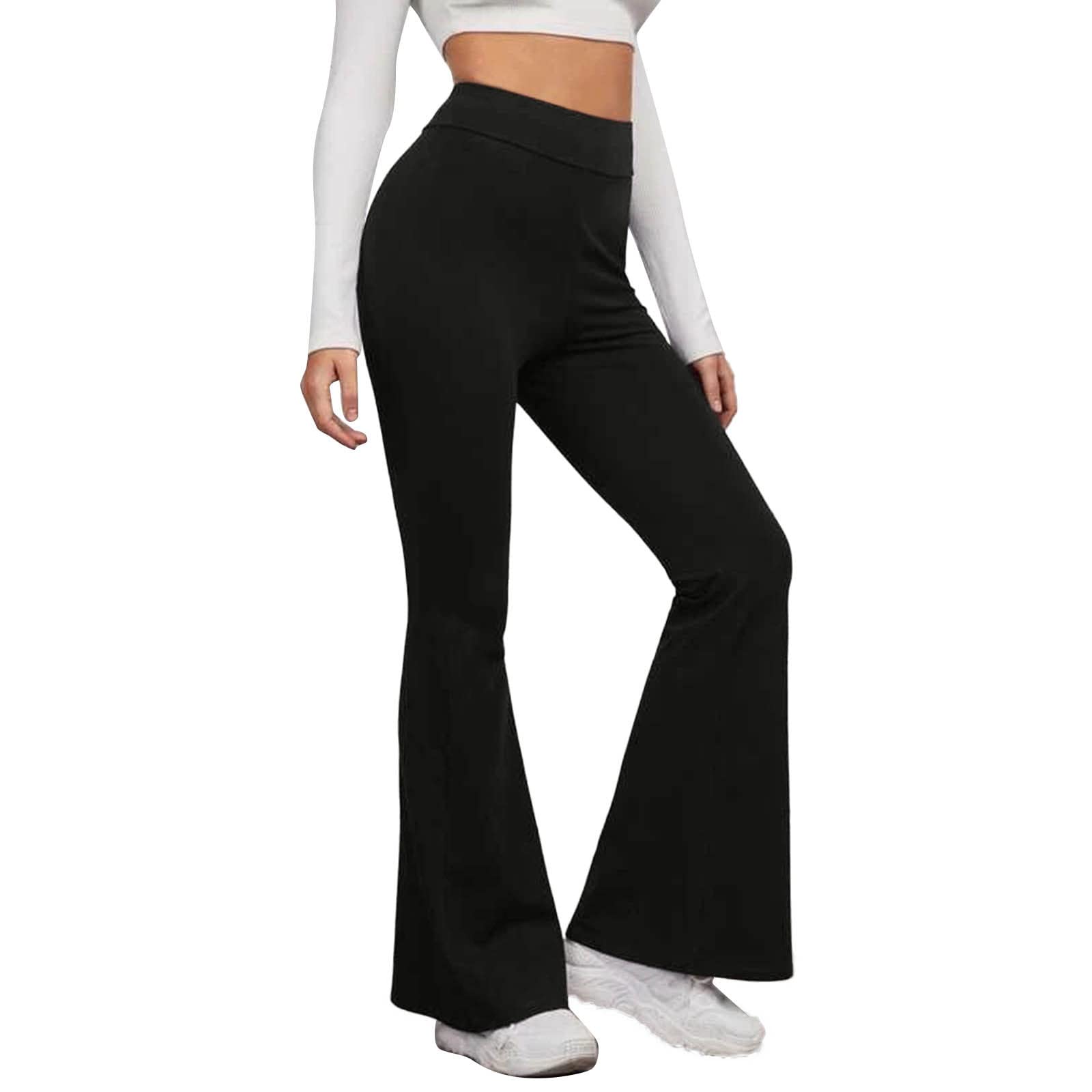 No Boundaries Yoga Pants Plus Size Women's Casual Summer Solid Elastic High Waist Slim Pant Yoga Stretch Pencil Pants Black