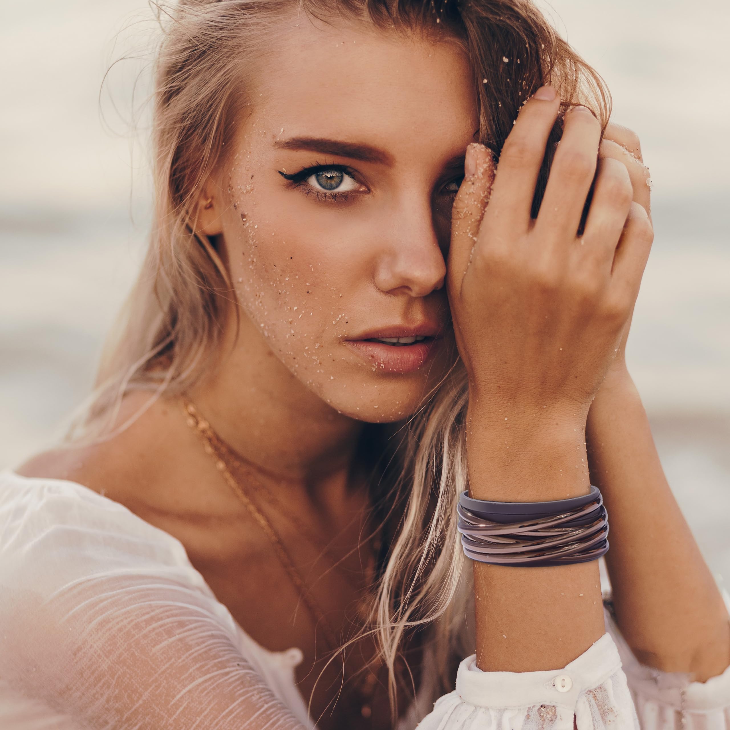 Long tiantian Boho Bracelets for Women Trendy Stuff Leather Wrap Bracelets for Women Trendy Stackable Infinity Bracelets Jewelry with Clasp Bangle Bracelet Womens