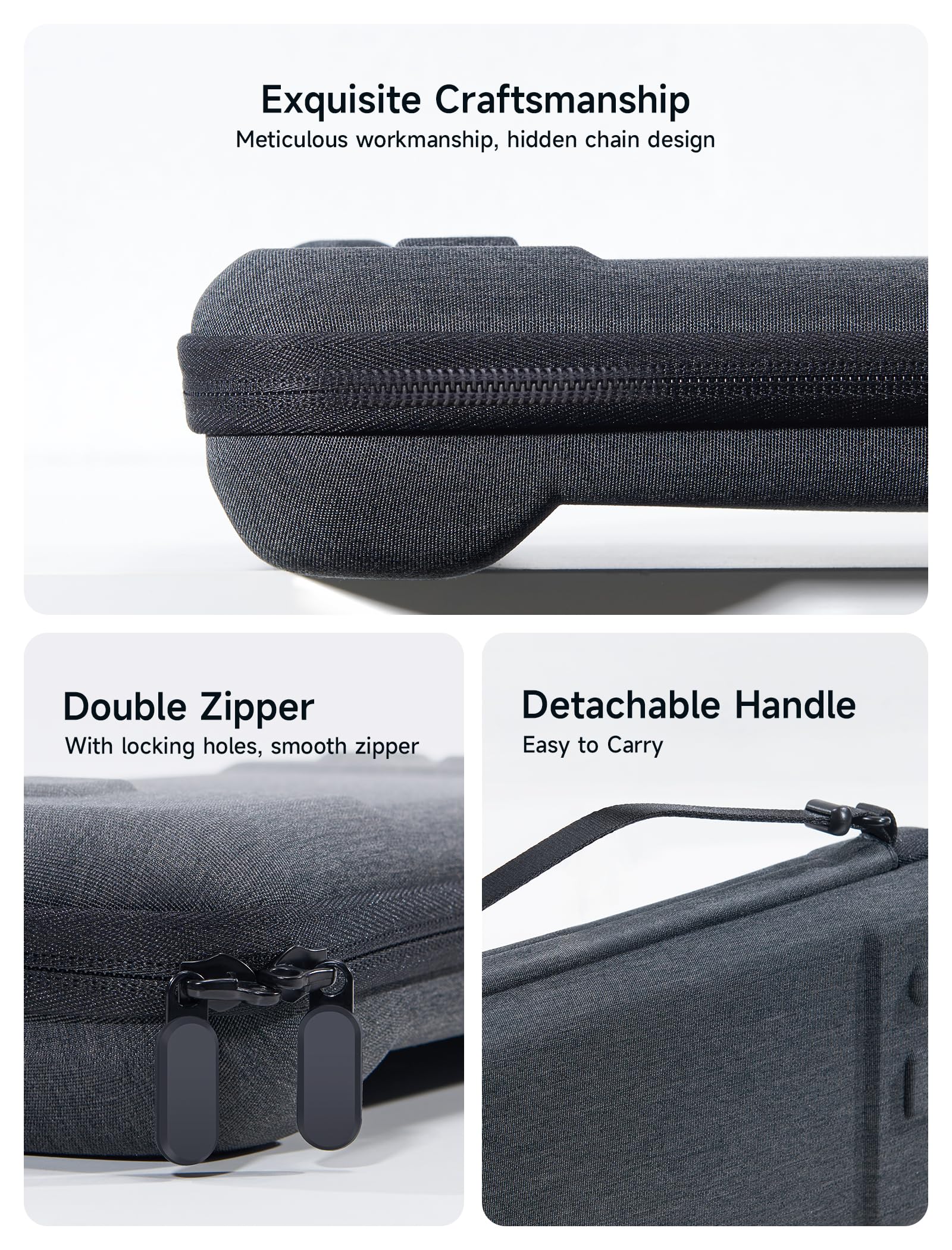 JSAUX Carrying Case Compatible with Steam Deck, Protective Hard Shell Carry Case Portable Travel Storage Bag Carry Case Pouch with Pocket for Steam Deck & Accessories - BG0101