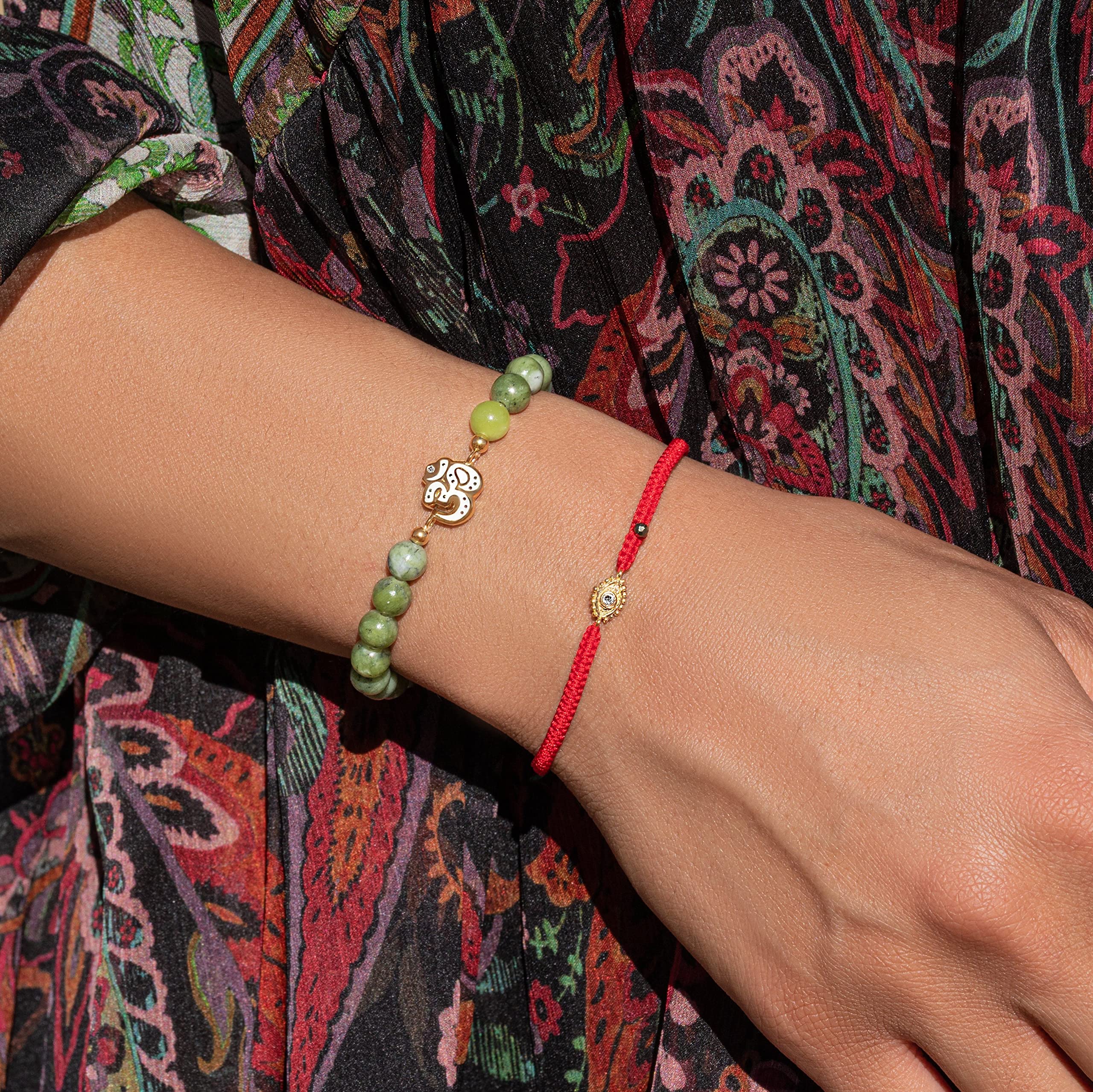 KARMA AND LUCK Powerful Protection, Red String Bracelet & Evil Eye Charm for Women, 18K Gold Plated Brass with Genuine Hematite Stone, Size 5.5"-7.5β