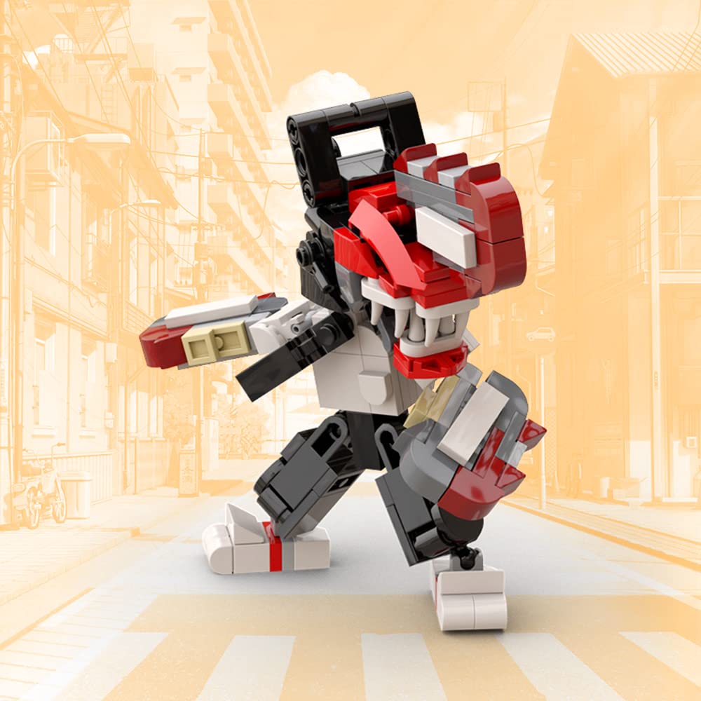 MOOXI-MOC Anime Chainsaw Mini Man Building Set,Creative Action Figure Building Block Model Toy Kit,Made for Anime Fans(239pcs)