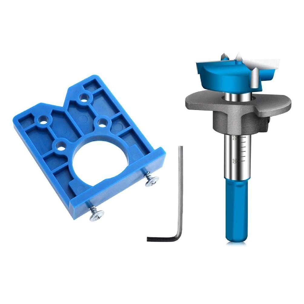 Hinge Jig Drill Guide Set 35mm Hinge Drilling Jig Forstner Drill Guide for Cabinet Processing Drilling Template DIY Tool 35mm Concealed Hinge Jig Kit Forstner Drill Guide for DIY Cabinet Cupboard