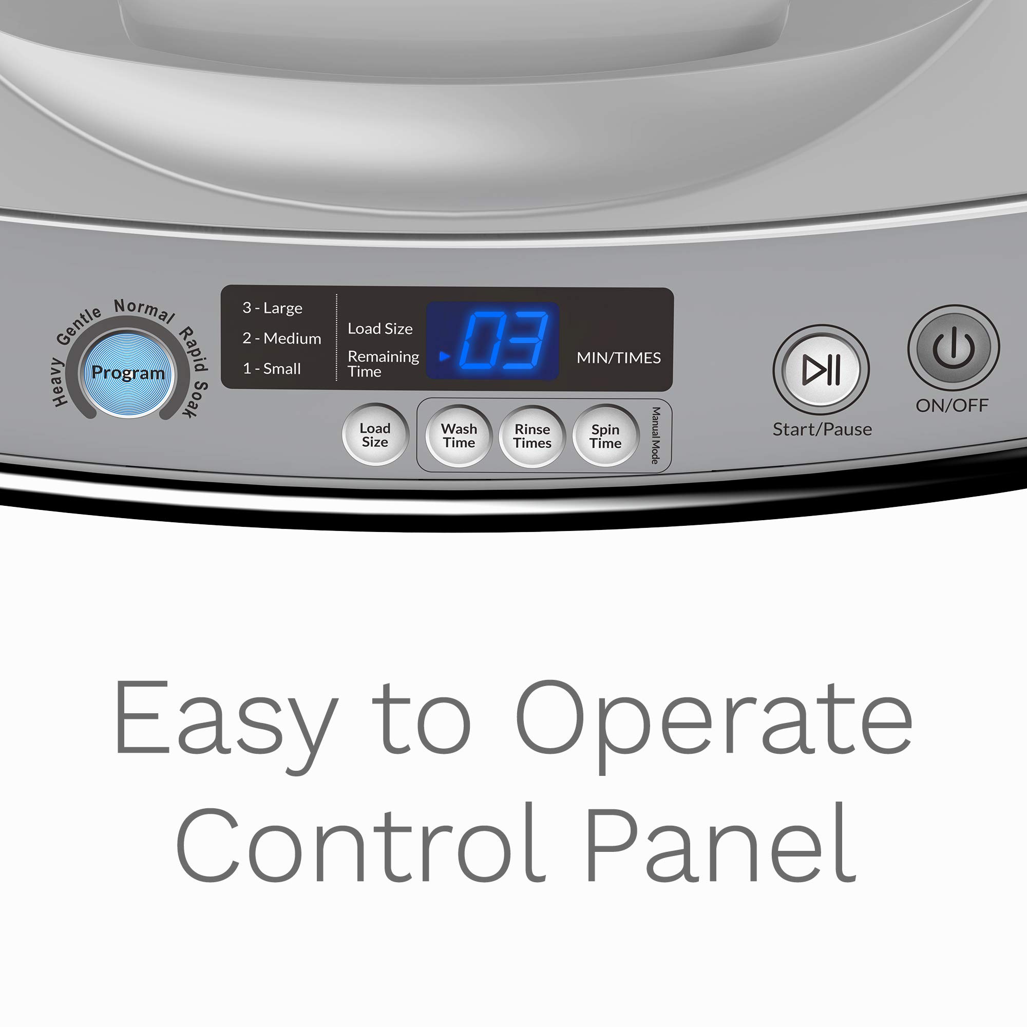 hOmeLabs Portable Washing Machine - 6 Pound Load Capacity, 0.9 Cubic Foot Interior, Top Loading, 5 Wash Cycles, and LED Display - Perfect for Apartments, RVs and Small Space Living