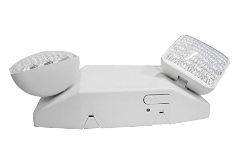LIT-PaTH LED Emergency Lighting Fixtures with 2 LED Heads and Back Up Batteries- US Standard Exit Light, UL 924 and CEC Qualified, 120-277 Voltage, 1-Pack
