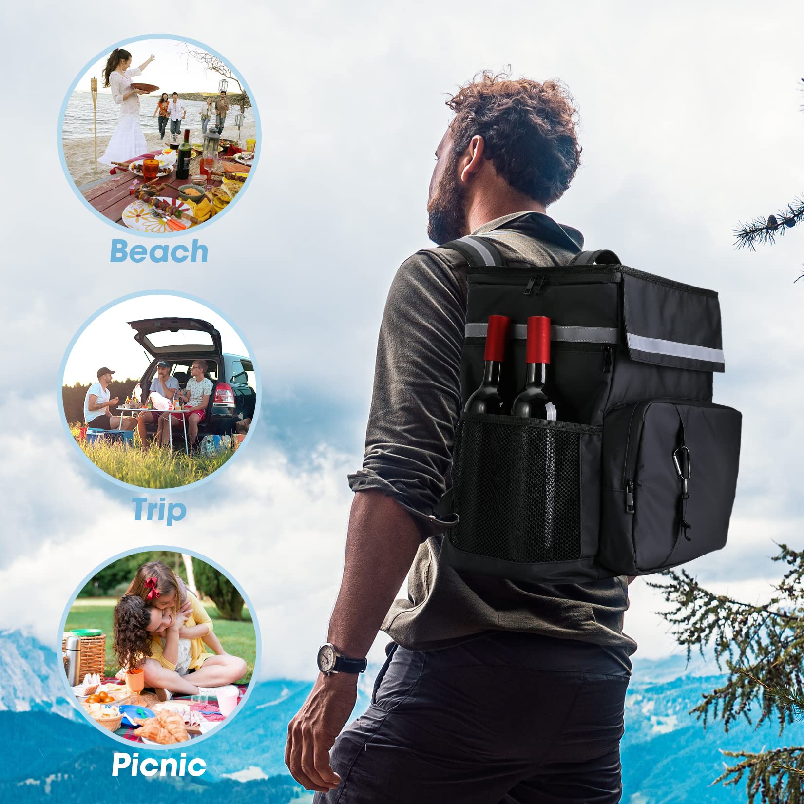 Matekxy 48 Can Cooler Backpack with Leakproof Insulated Lining, Waterproof Zipper, and Multiple Pockets for Outdoor Camping and Traveling