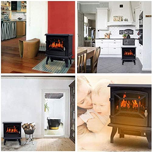 VOMKR Large Electric Stove Fires Freestanding, Portable Electric Stove Heater Fireplace, Electric Fire with 3D Log Wood Burning Flame Effect & 2 Heat Settings (Color : Red)