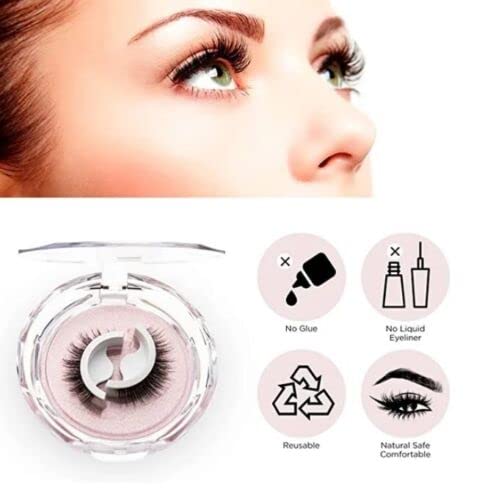 Koleen Made Magnetic Eyelash,Self-Adhesive Eyelashes,Pawson Self Adhesive Eye Lashes,2Pairs Self-Adhesive Eyelashes (Natural)