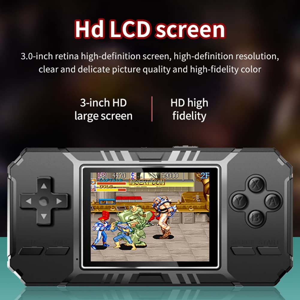 MACIMO Retro Portable Mini Handheld Game Console 8-Bit 3.0 Inch Color Screen LCD Game Player Built-in 500 Games-Green