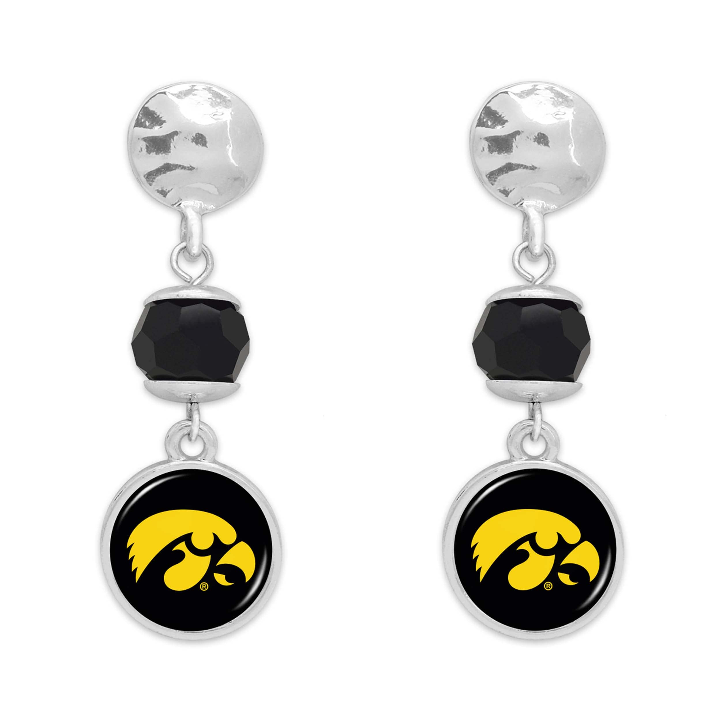 Iowa Ivy Crystal Silver Earrings Jewelry Gift IU