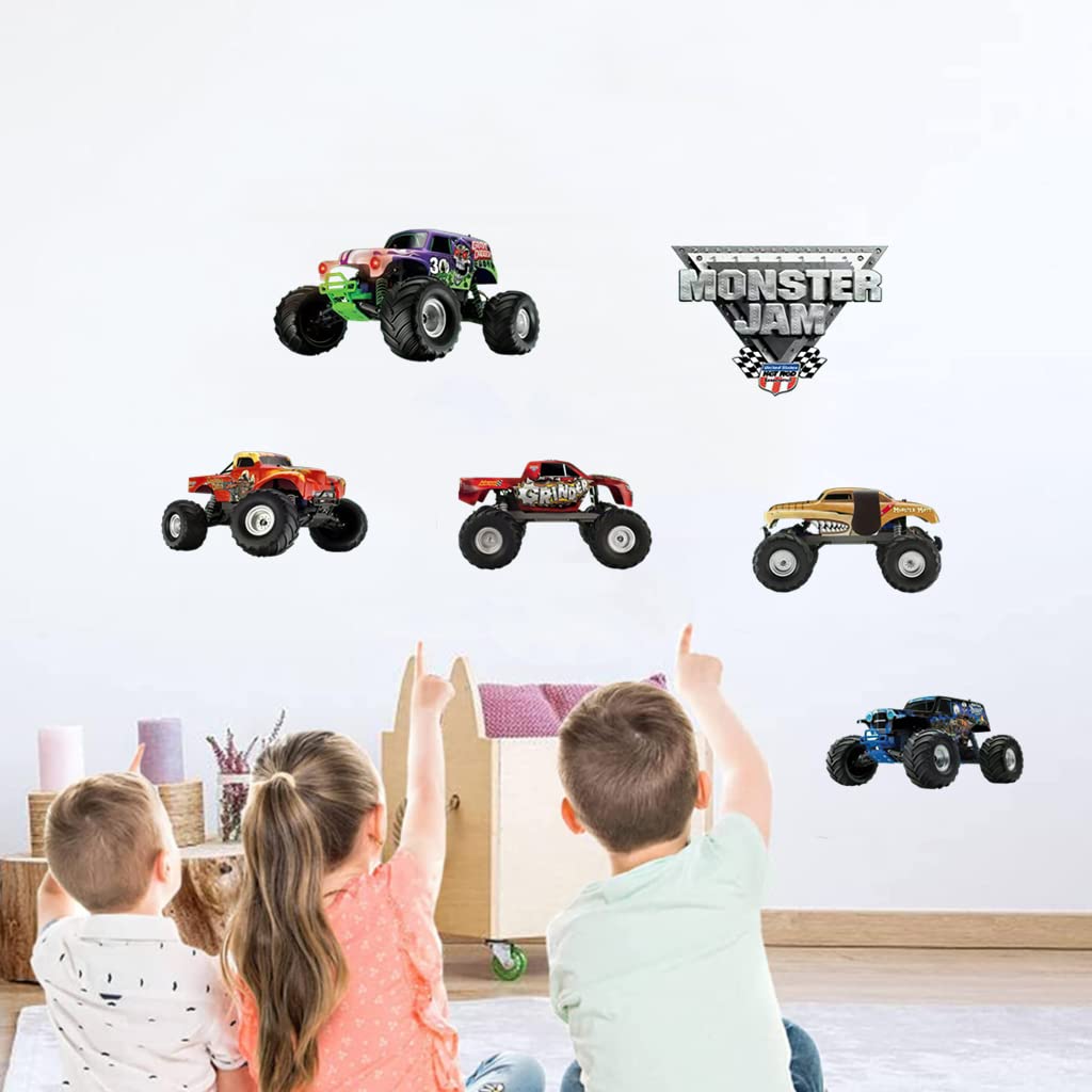Monster Jam Wall Decal Stickers for Kids Bedroom Playroom Nursery Wall Art Decor