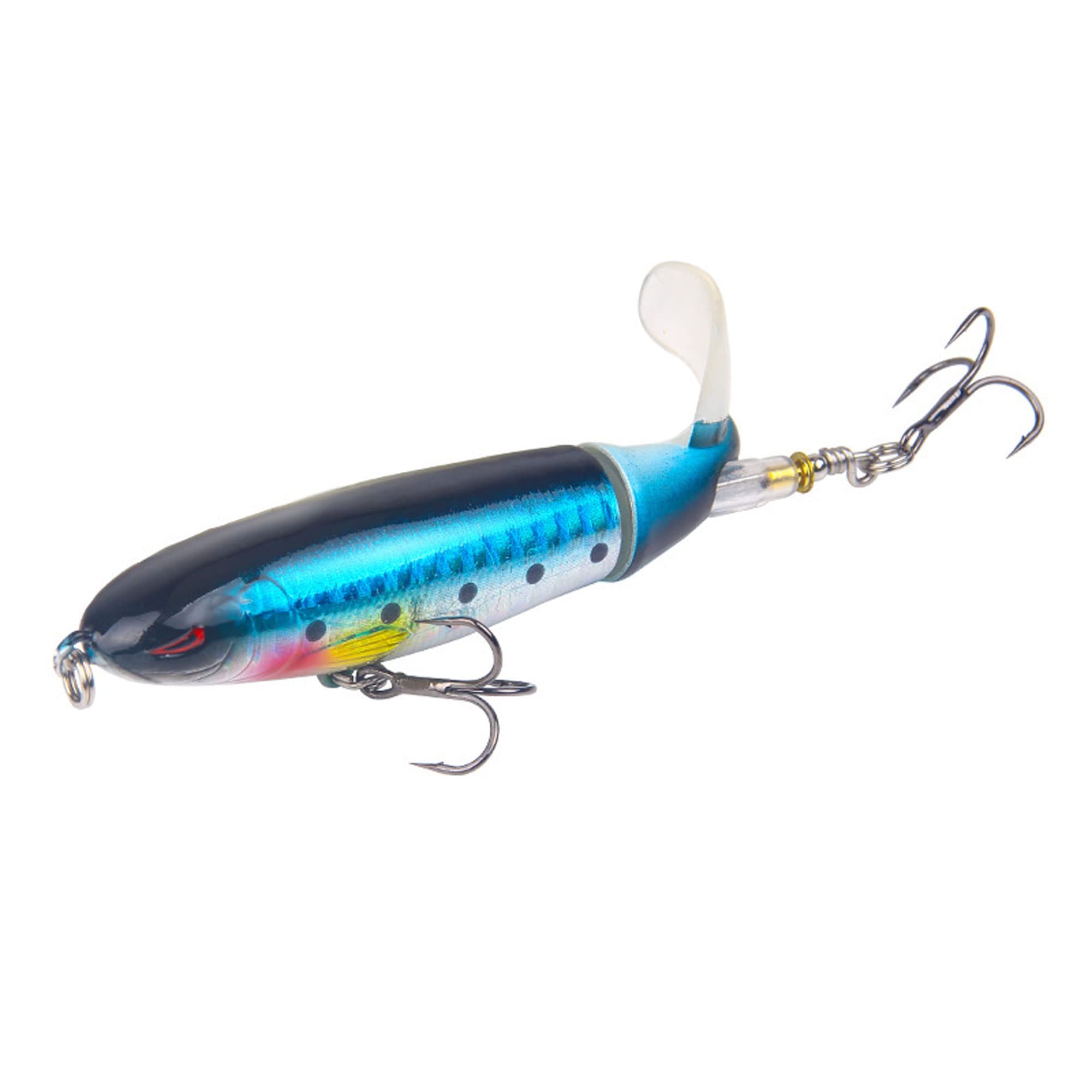 Lure Bait Propeller Fishing Bass with Topwater Floating Rotating Tractor Tail Artificial Hard Bait Fishing Lures Swimbaits Slow Sinking Hard Lure 3D Eyes (6)