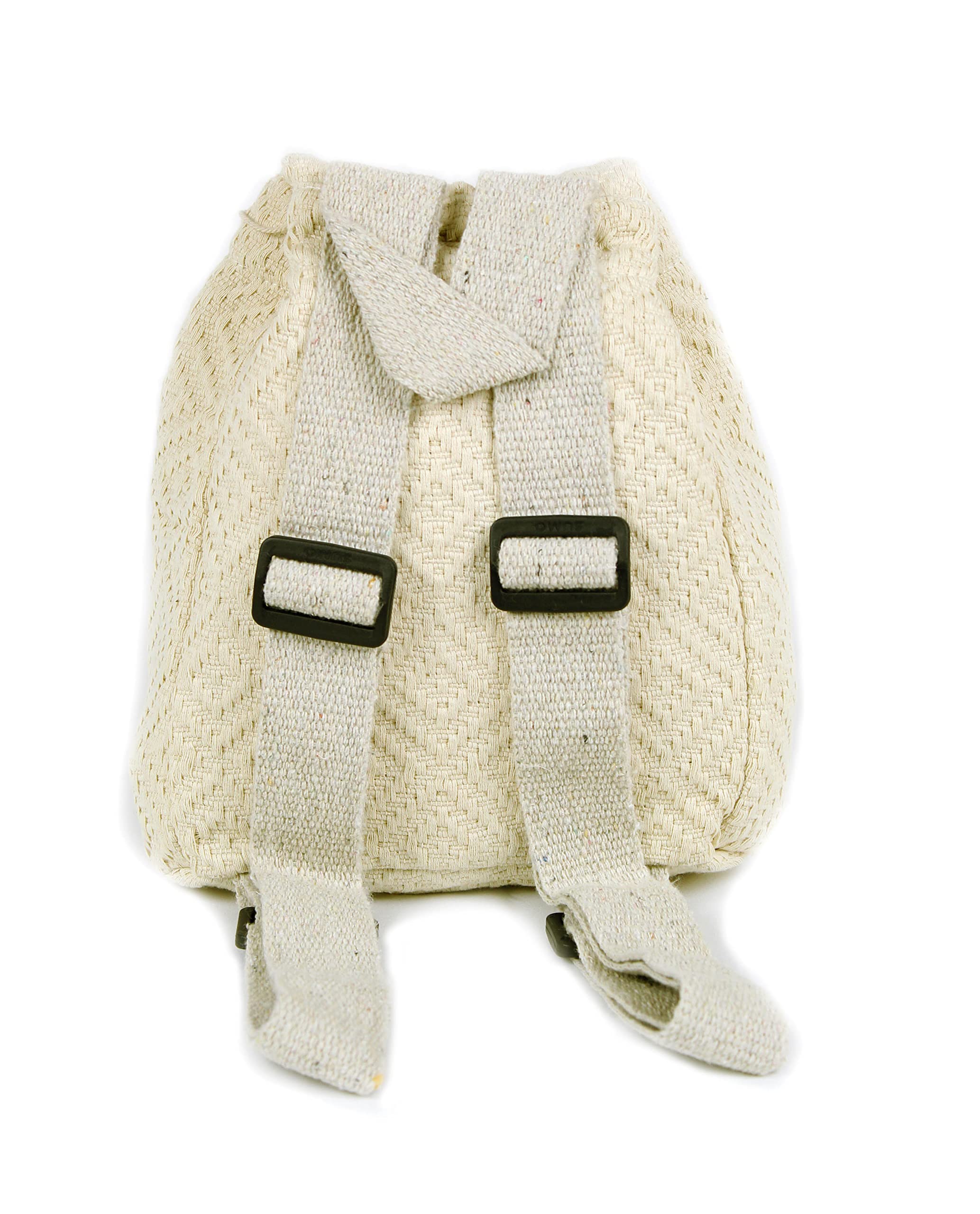 Hemp small bag for women Girls Light Weight Eco Friendly Small cute backpack Bag for everyday lives (Ivory)