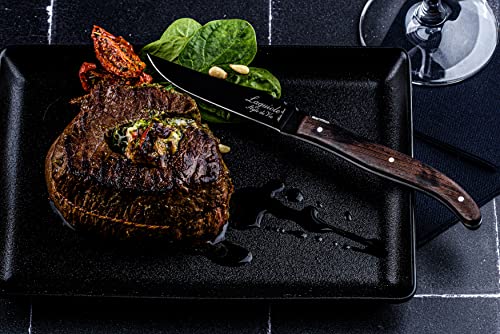Laguiole Style de Vie steak knives Luxury Line, set of 6, wenge wood, black