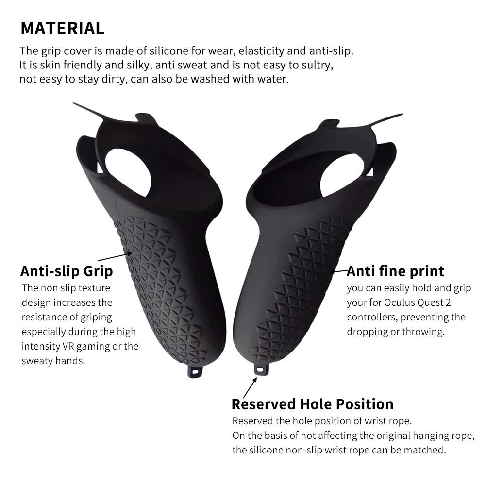 KASCLINO Touch Controller Grip Cover, 1pair Handle VR Glasses Touch Controller Grip Cover Soft for Oculus Quest 2