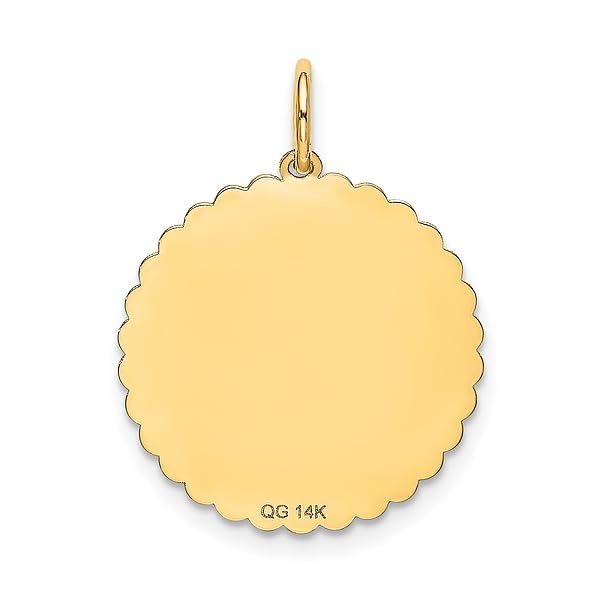 IceCarats 14K Yellow Gold Sweet 16 Disc Necklace Charm Pendant Only