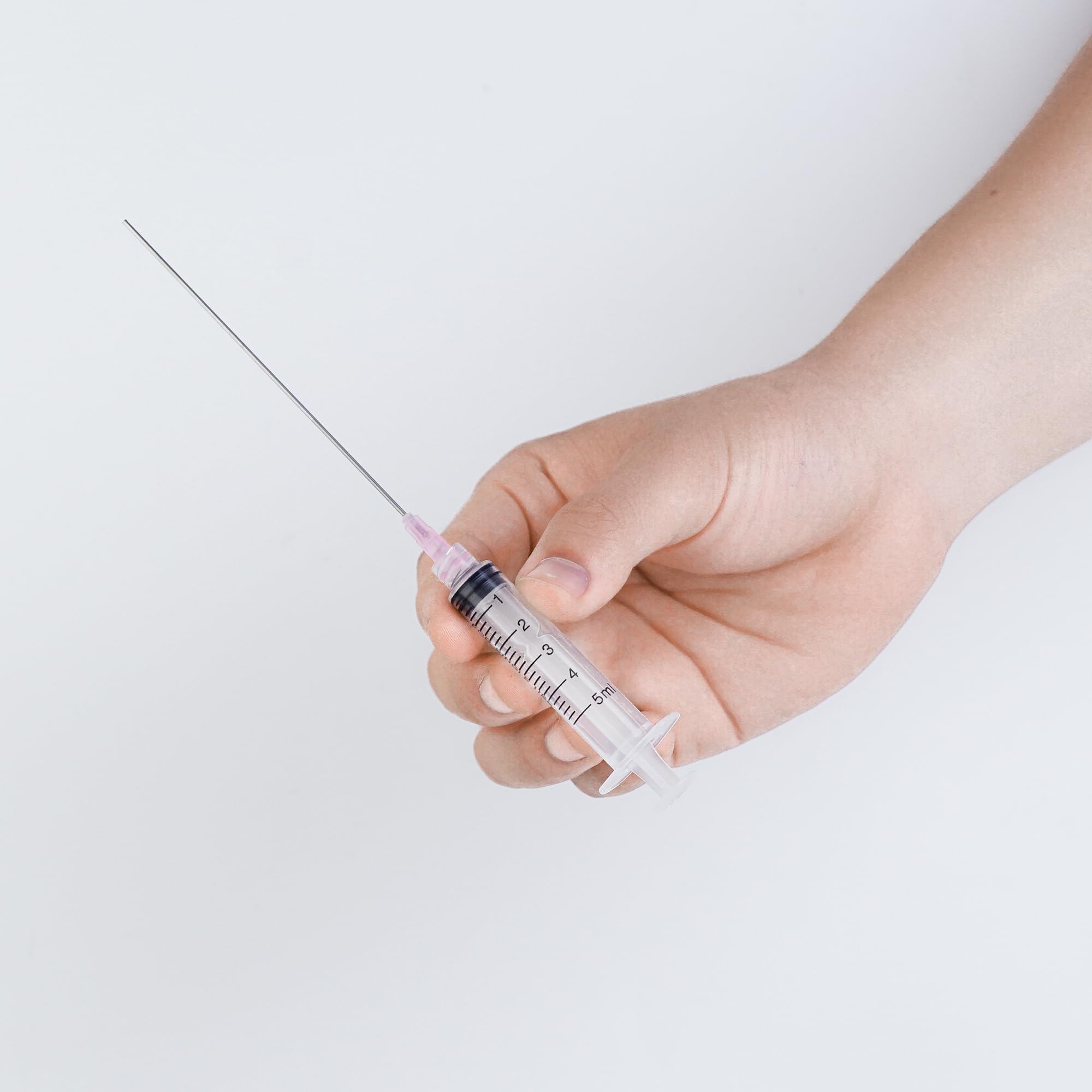 otwooi Syringes with 18 Ga Blunt Tip Needle, for Precision Liquid Handling and Refilling - 5ml 10ml 20ml 30ml Syringe Blunt Needles, Ideal for Liquids, Adhesives, and Oils(5ml, 5pcs)