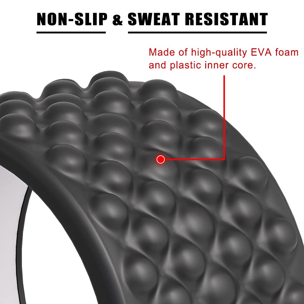 Kipika Foam Roller with Peanut Massage Ball, Yoga Wheel, Back Roller for Back Pain Relie, Muscle Treatment and Back Cracking, 12" Height 7" Width