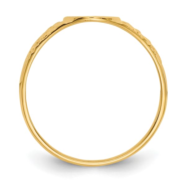 IceCarats 14K Yellow Gold Custom Engraved Signet Ring Handmade Personalized Monogram Initial Letter Band Size 6