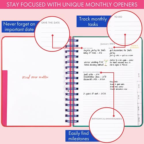 Kate Spade New York 2024 Planner Weekly and Monthly, January 2024 - December 2024, Hardcover Spiral Planner