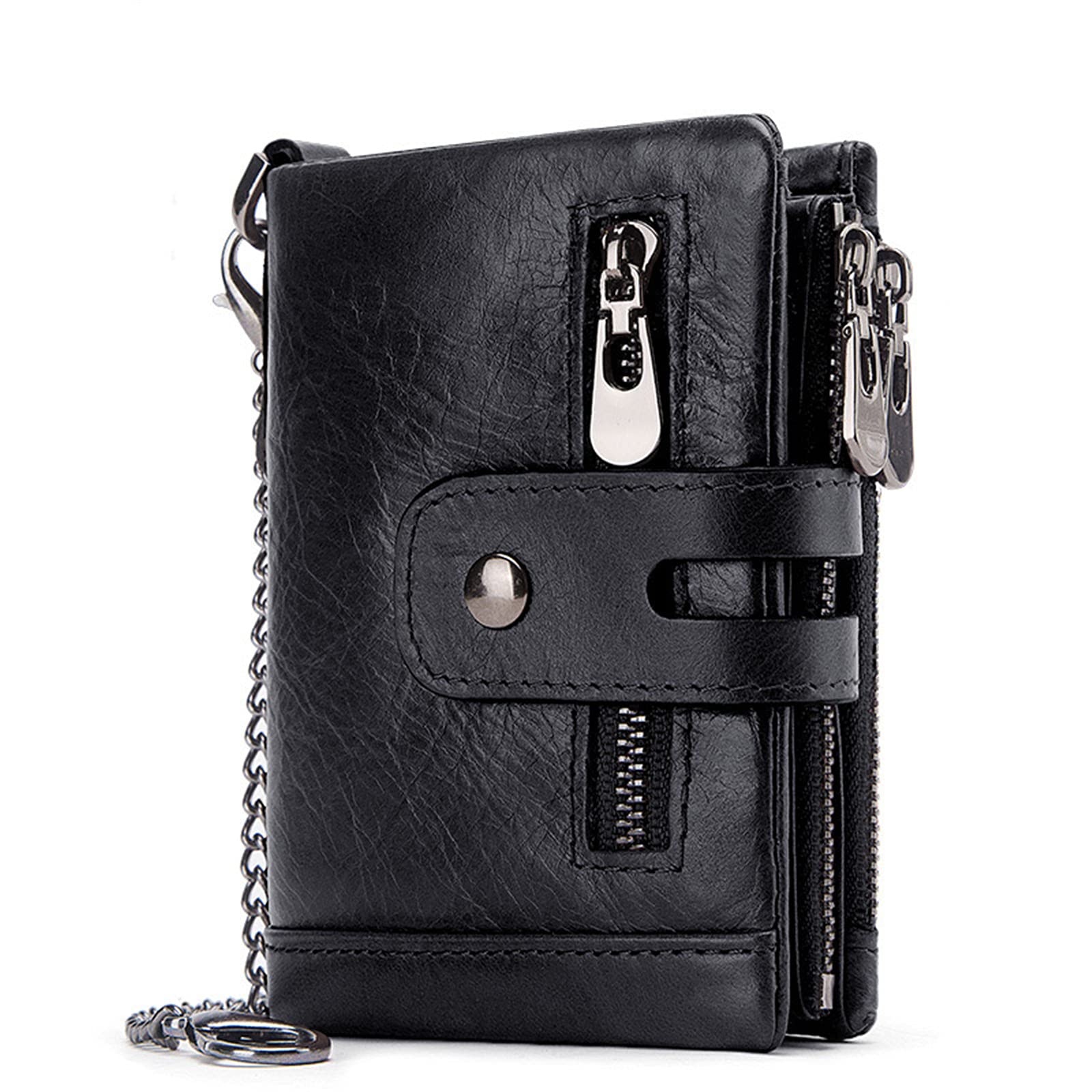 LAOHEIMA Mens Wallet RFID Genuine Leather Bifold Wallets For Men, ID Window 13 Card Holders Gift Bo