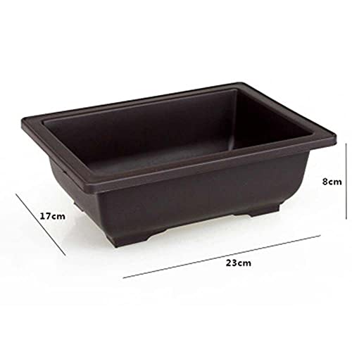 Plastic Bonsai Pots, Square Nursery Pots Retro Planters Plants Growing Pots, Garden Supplies Succulents Home Decoration Pots(Rectangle L)