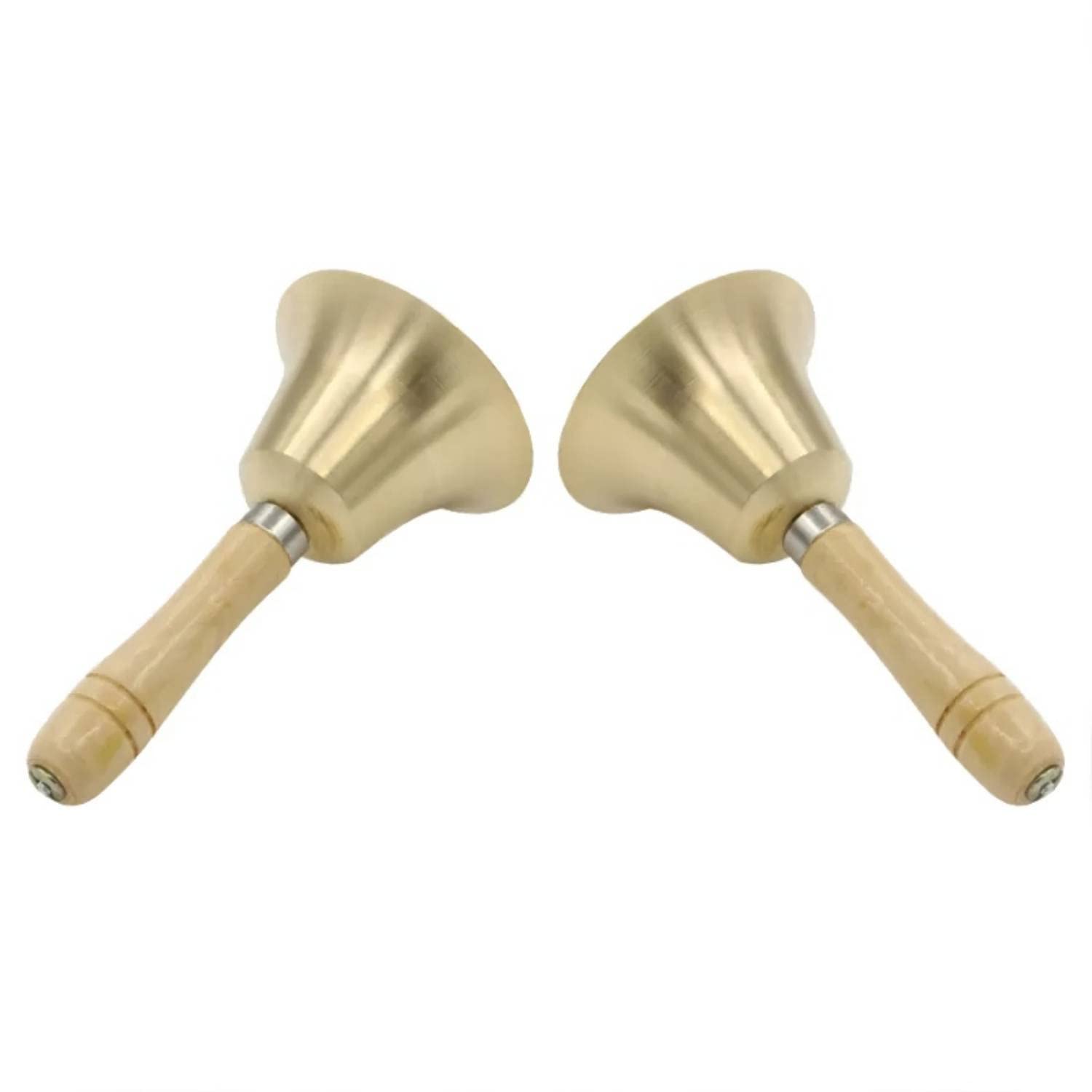 Large Solid Bell Hand Held Service Call Bell Polished Brass Finish Desktop Home Office Hand Held Call Bell