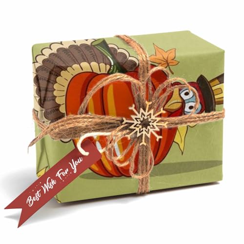 InterestPrint Thanksgiving Pattern Turkey Gift Wrapping Paper Gift Paper for Birthday, Holiday, Graduation 1 Piece