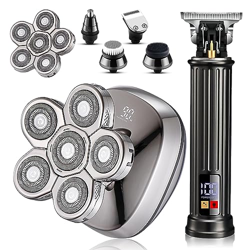 VOTMONI Head Shavers for Bald Men & Professional Barber Clippers Zero Gapped Hair Trimmer for Men, Rotary Bald Shavers Cordless Beard Trimmer Grooming Kit
