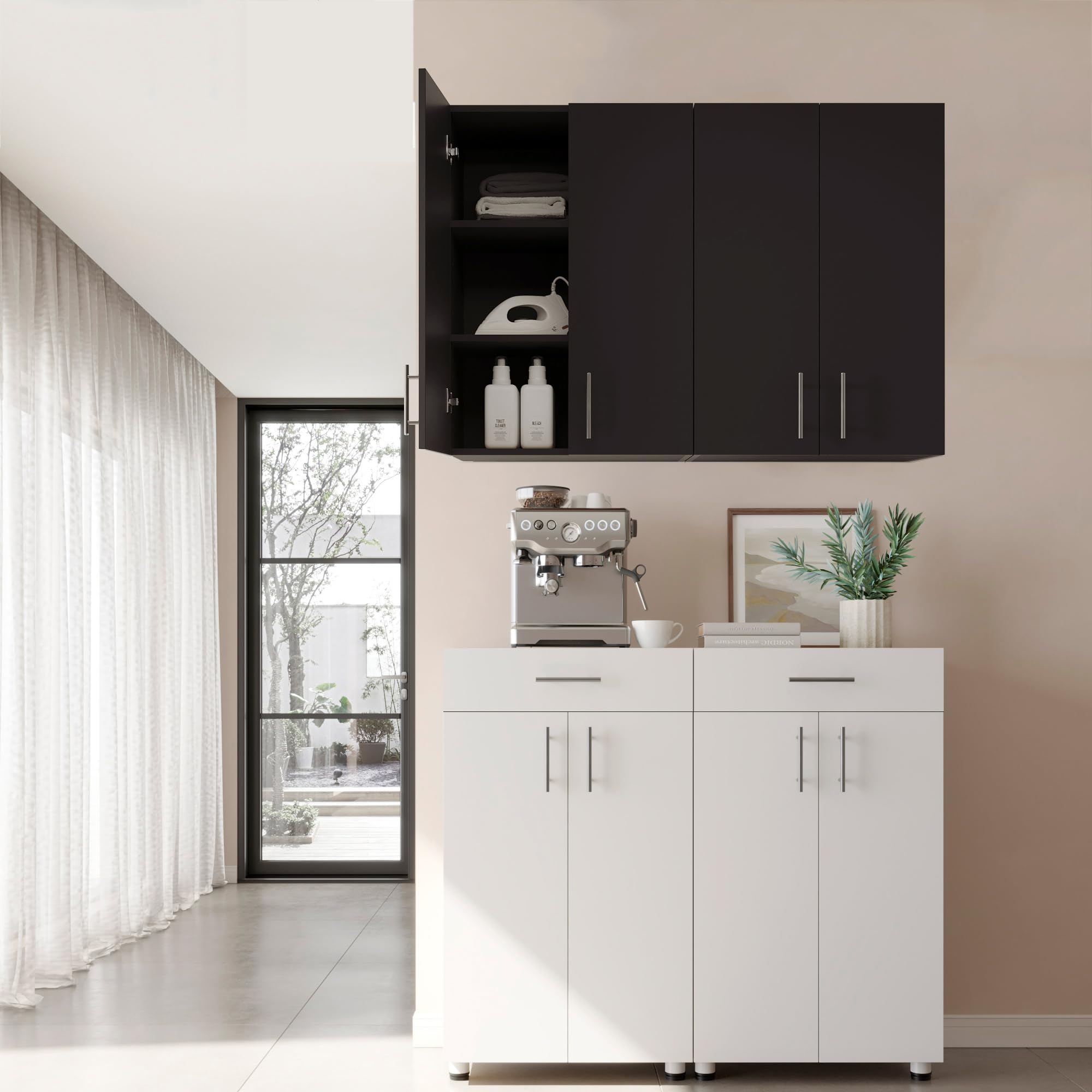 JPND 24 x 33 Inch Wall Cabinet set of 1, Kitchen Wall Mounted Wooden Storage Cabinet, Double Door Cabinet with Soft Close, Metal Handle, Adjustable Shelf, for Kitchen, Garage, Laundry, Bathroom, White