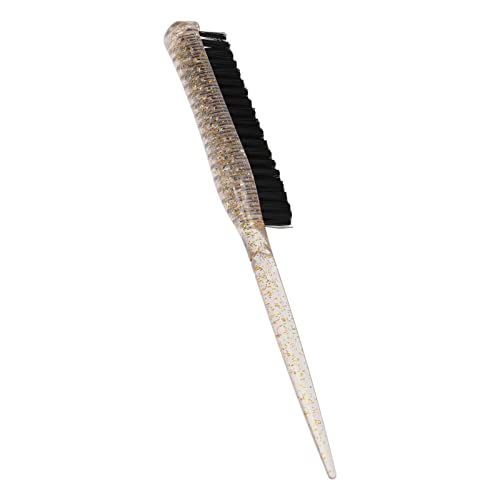 Point Tail Teasing Brush Hari Shaving Brush, Nylon Bristles Men Shaving Brush Beard Cleaning Tool for Homeuse or Barber Salon (Gold)