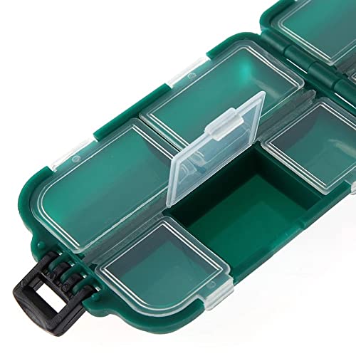 LMMDDP 10 Compartment Mini Storage Case Flying Fishing Tackle Box Fishing Spoon Hook Bait Storage Box Fishing Accessories (Color : D)