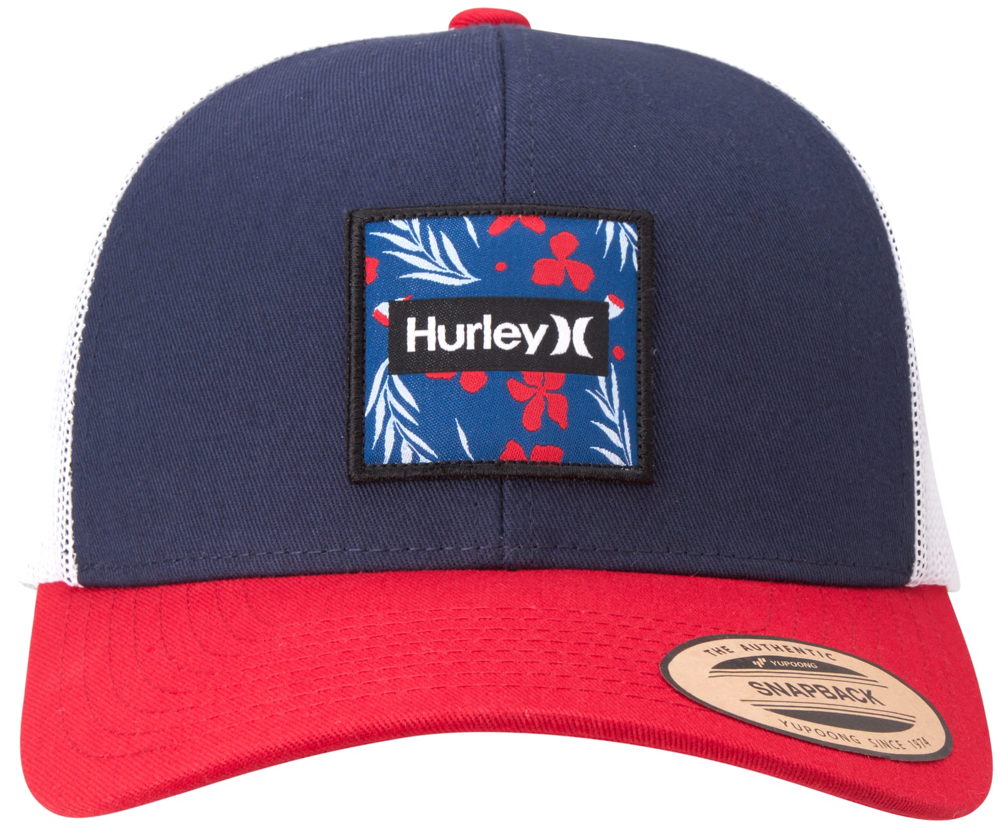 Hurley Men's Caps - Fairway Trucker Mesh Panel Baseball Cap Trucker Hat - Snap Back Hats for Men, Size One Size, Team Red