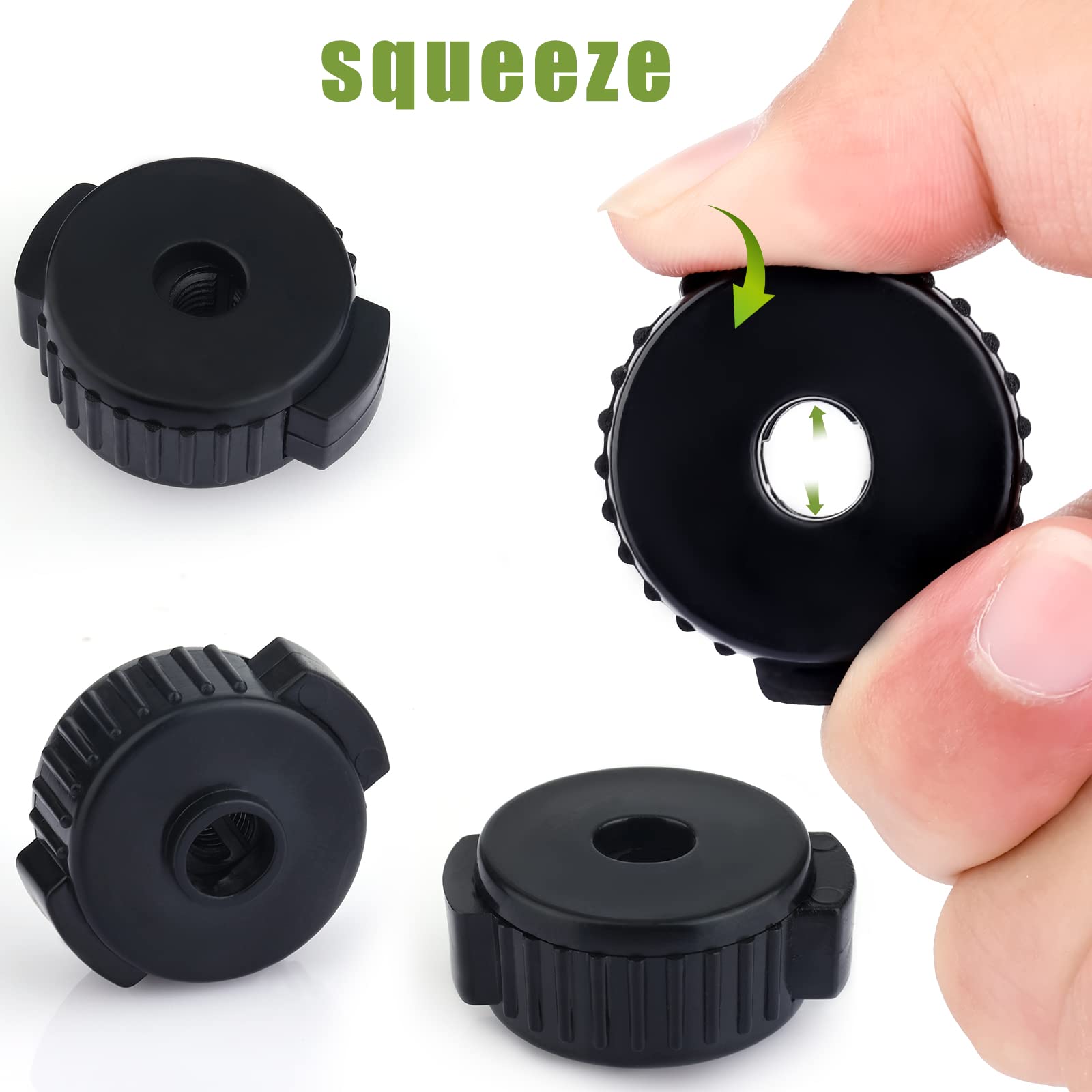 LUTER 6pcs Plastic Cymbal Nut 8mm, Black Cymbal Nut Quick Release Drum Cymbal Wing Nuts Cymbal Replacement Accessories for Percussion Instrument Part