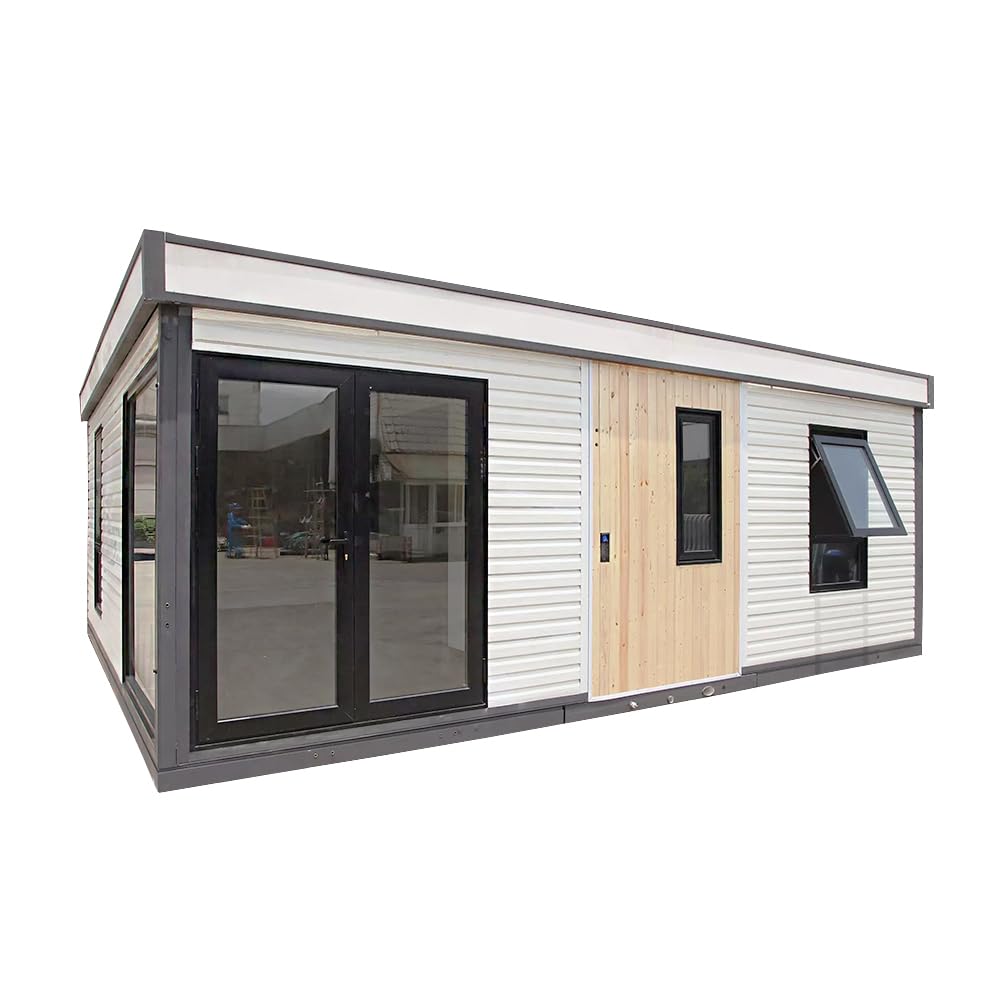 Portable Prefabricated Container Home I Portable House 39m² Featuring 2 Beds, 1 Bath, Living Room, Kitchen,Toilet with Spacious Terrace/Balcony I Mobile Expendable House for Multi Purposes